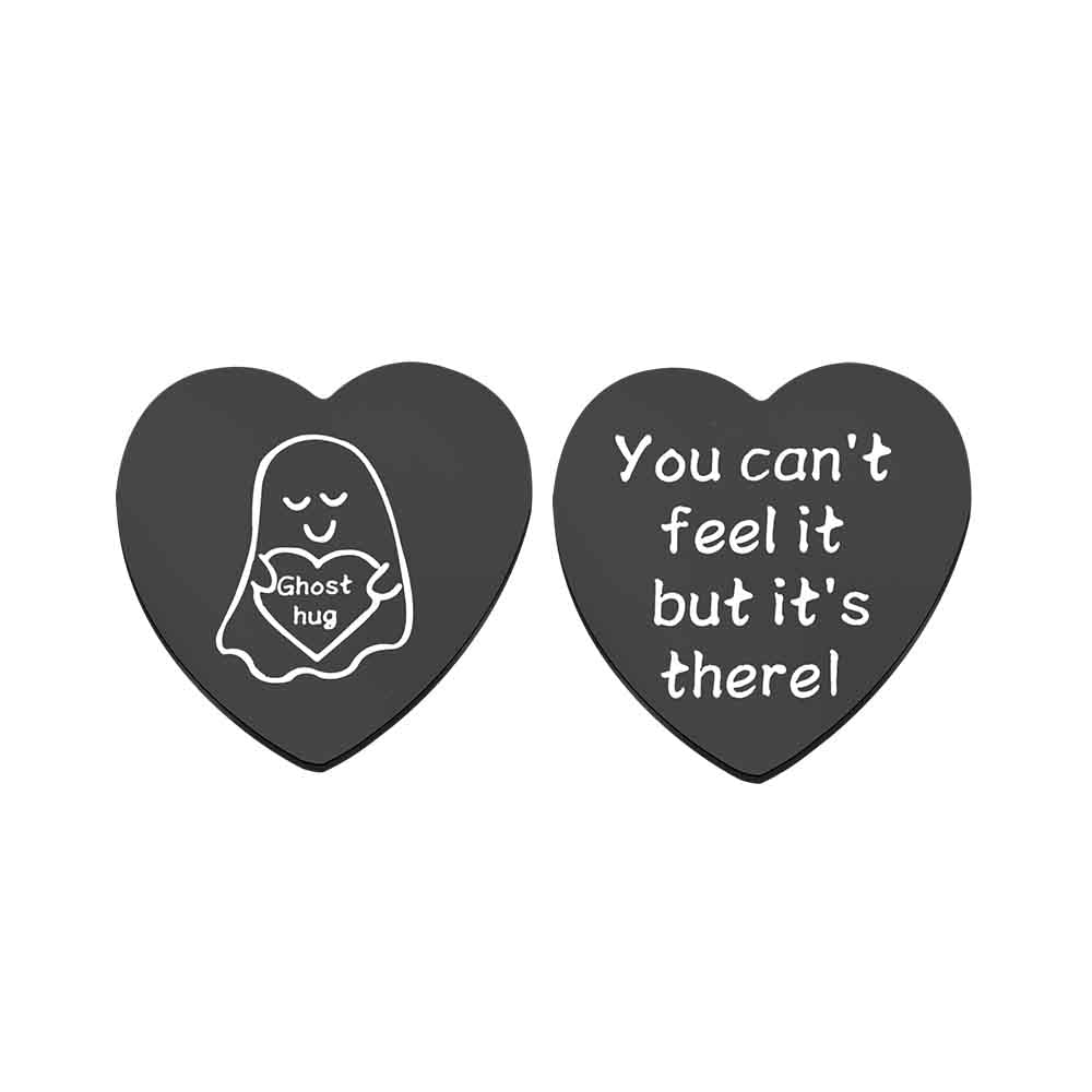 FAADBUK Pocket Hug Ghost Hug Token You Can’t Feel It Long Distance Gift Miss You Gift Valentine’s Day Gift (Ghost Hug Token Black)
