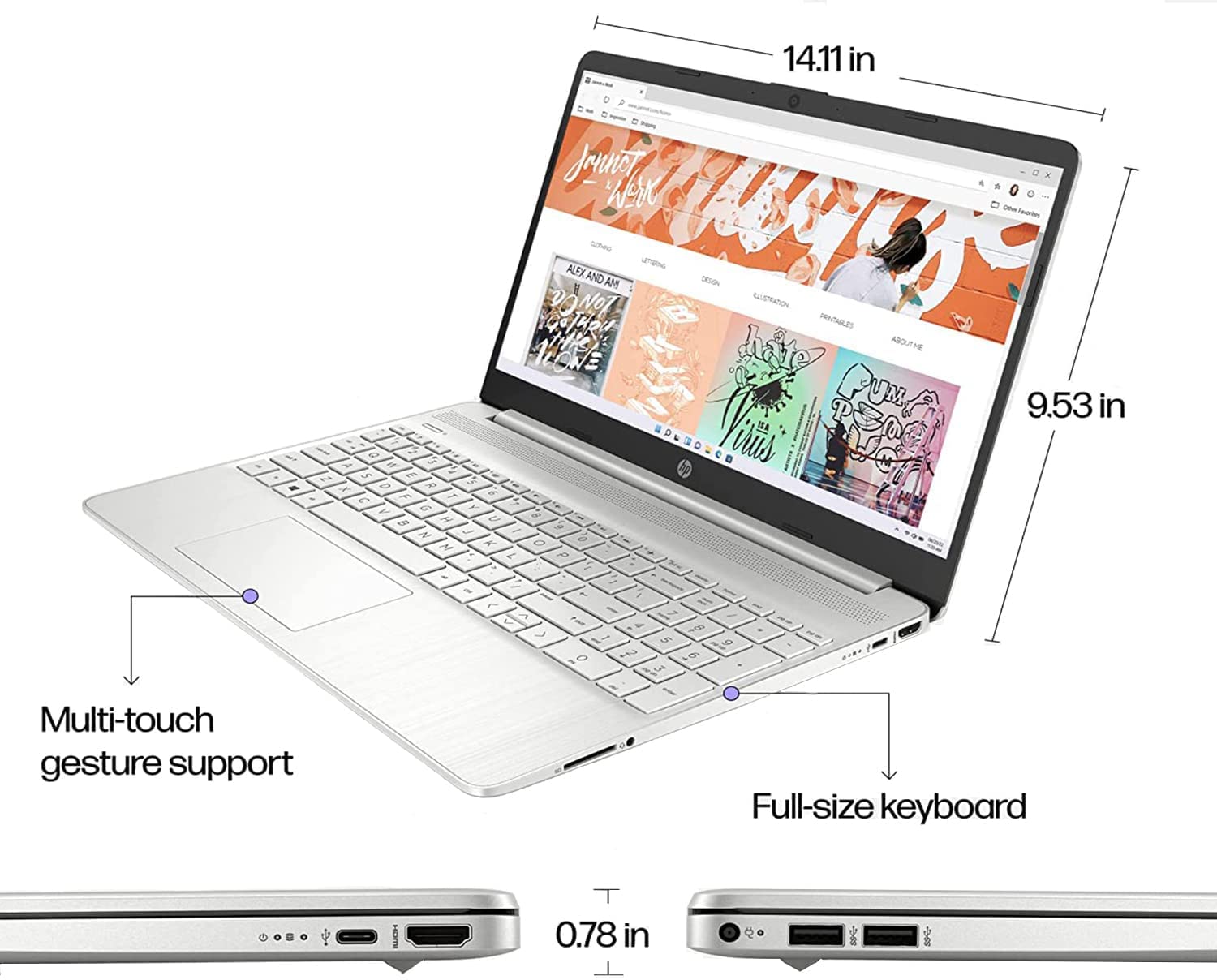 HP 2022 Newest 15.6'' Laptop, AMD Ryzen 7 5700U (8-core, Beat i7-1180G7), 32GB DDR4 RAM, 1TB PCIe SSD, Windows 11 Home, Thin&Light, Full-Size Keyboard, cefesfy Webcam Accessory