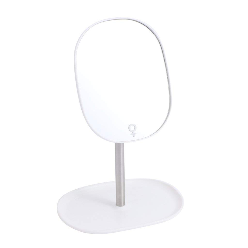 GUOSHUCHE Nordic Bathroom Mirror Make-up Mirror White 360 ??deg; Swivel Portable Mirror HD Princess Compatible with Indoor use with a Desk