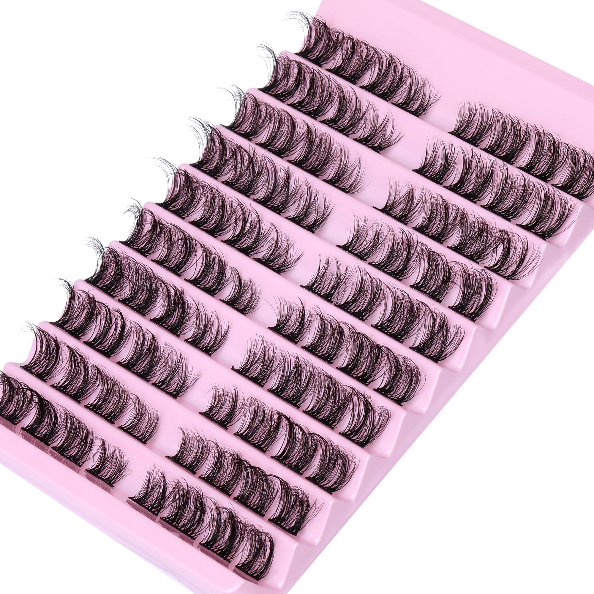 FANXITON False Eyelashes 20MM Faux Mink Thick Fluffy 6D Dramatic Soft 7 Pairs Lashes Cat Eye Multipack