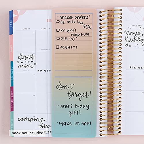 Erin Condren Universal Dashboard - Daily Focus. Two-Sided Layout Works with Wet-Erase Markers. Platinum Foil Accents. Snaps into All A5 Spiral Notebooks