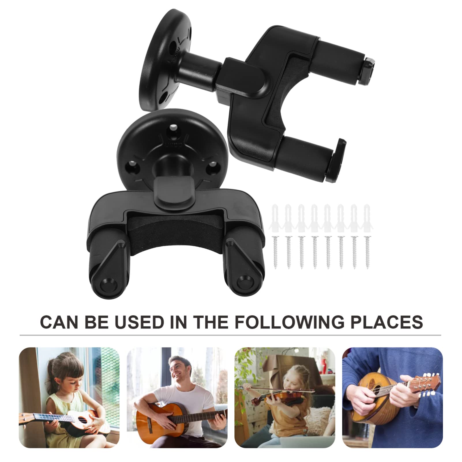 ERINGOGO 2 Sets Violin Hook Erhu Hanger Guitar Wall Mount Ukulele Stand Support Banjo Stand Guitar Neck Bracket Guitar Rest Bass Guitars Wall Mount Guitar Rack Iron Wall-mounted Cage