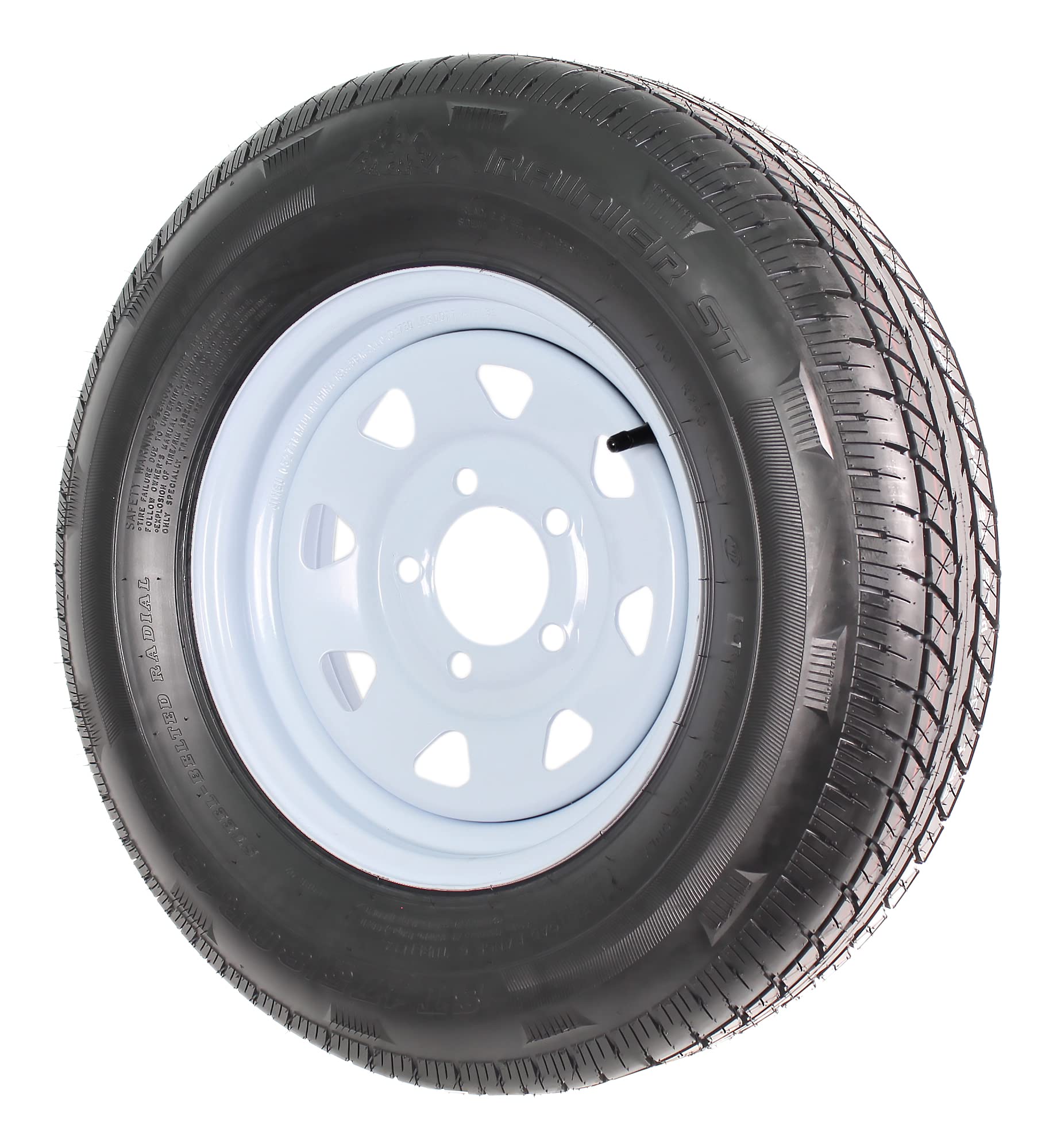 eCustomrim 2-Pack Radial Trailer Tire On Rim ST175/80R13 13 in. LRC 5 Lug White Spoke Wheel - 6 Year Warranty w/Free Roadside