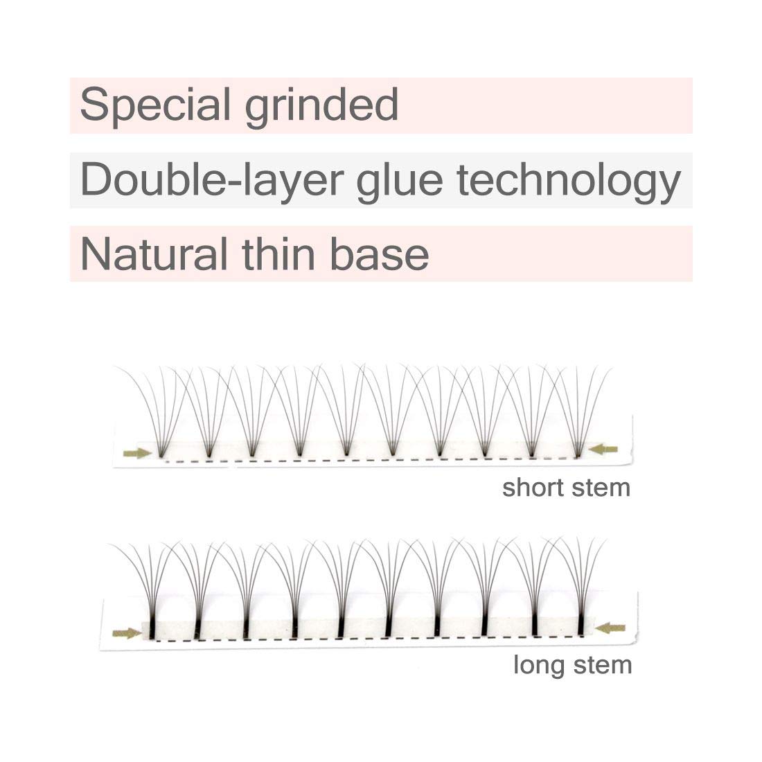 EMEDA Premade Fans Eyelash Extensions 5D Mix Tray 9-15mm Premade Volume Eyelash Extensions 0.07mm C Curl Hand Made Short Stem Mega Pre Made Fanned Volume Lash Extensions (5D 0.07 C 9-15mm Mixed)