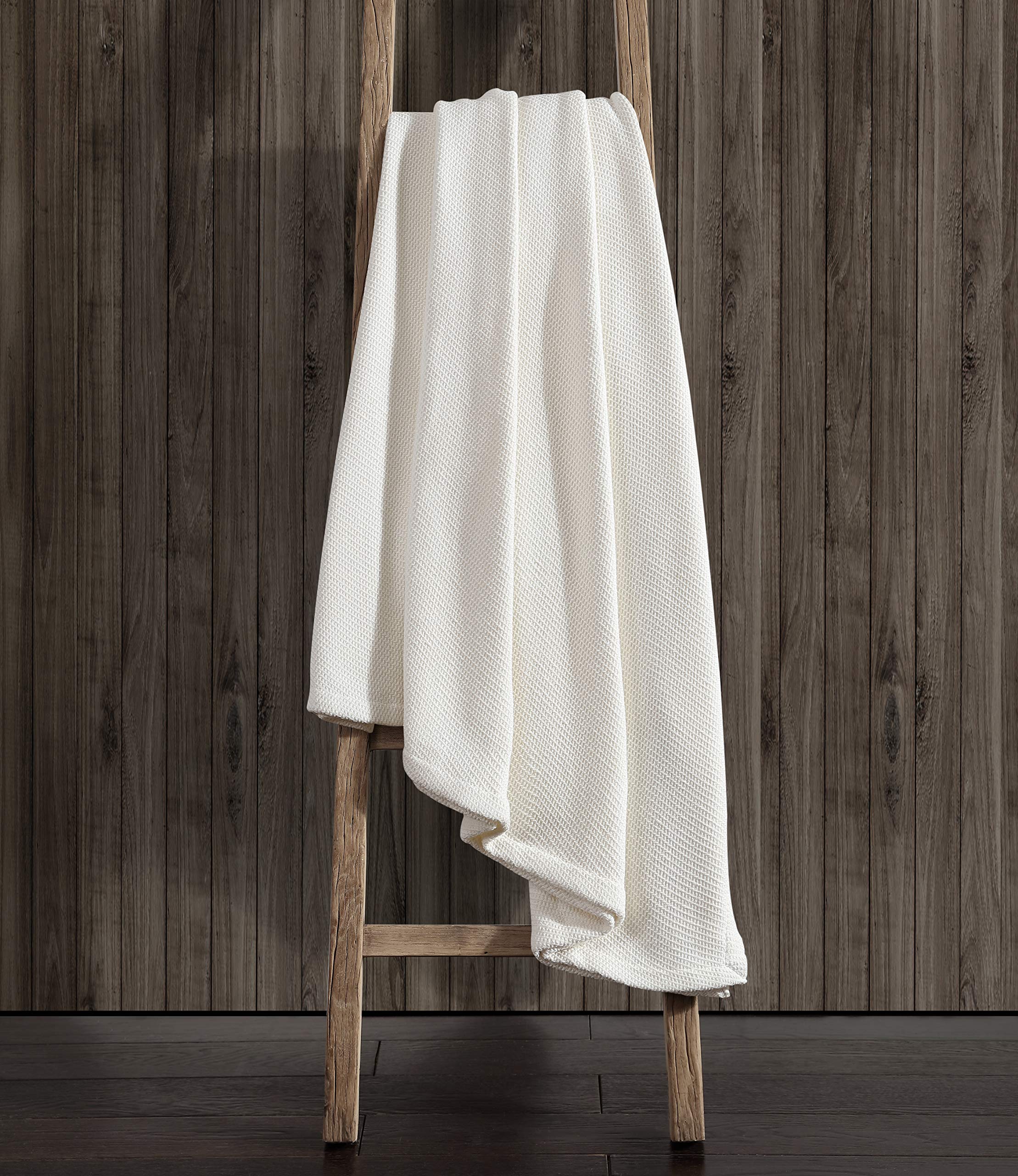 Eddie Bauer - Queen Blanket, Cozy Cotton Bedding, Home Decor for All Seasons (Windy Ridge White, Queen)