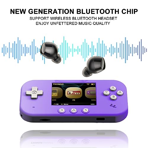Retro Games Handheld Game Console Support Linux System and Multiple Emulators Console 2.4 inch 240x320 IPS LCD Screen Buit-in 1000mAh Lithium Battery-Purple