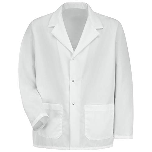 Red Kap Men's Specialized Lapel Counter Coat, White, X-Large