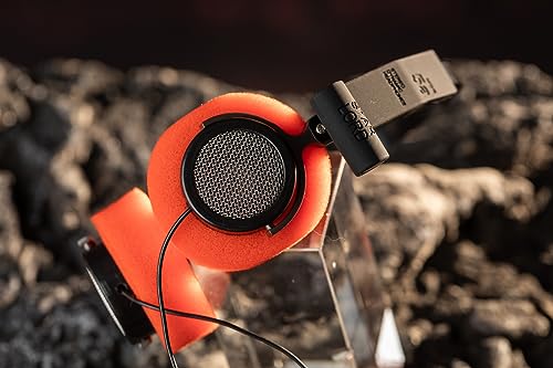 Star Headphones Handmade Hi-Fi Stereo Headset Orange Ear Pad Steel Mesh Cosplay with 3.5mm Jack