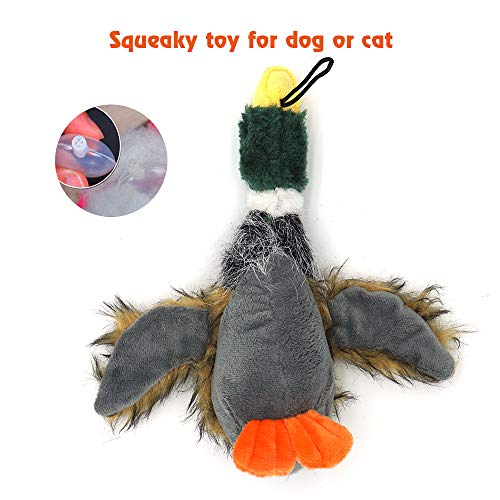 SUNKYPUP Plush Mallard Duck Dog Toy, Squeaky Dog Toy, Plush Dog Chew Toy for Small Medium Dogs, 8-Inch
