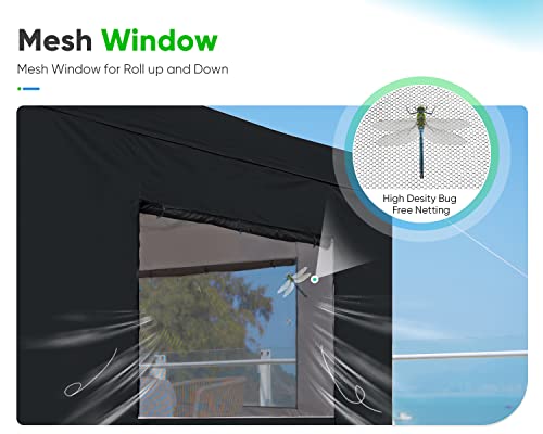 Quictent Privacy 10x20 ft EZ Pop Up Canopy Tent Instant Folding Party Tent Gazebo with Sidewalls & Roller Bag 100% Waterproof-6 Colors(Black