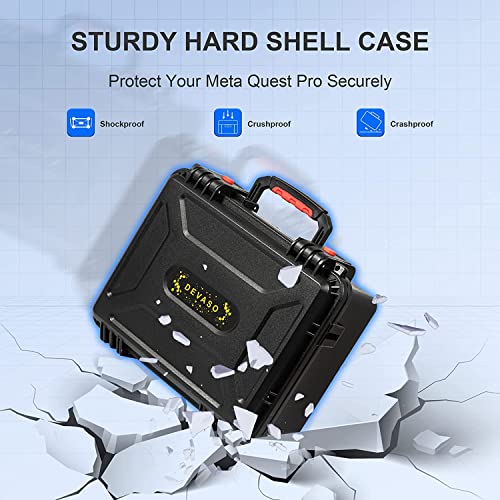 DEVASO Carrying Case for Meta Quest 3, Hard Travel Case for Meta Quest Pro VR Gaming Headset and Controllers Accessories, Suitable for Home Storage and Travel