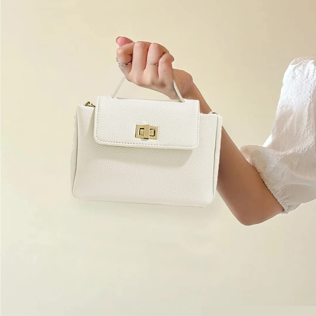Flapover Retro Mini Top Handle Purse Shoulder Bag Small Crossbody Purse for Women Girls