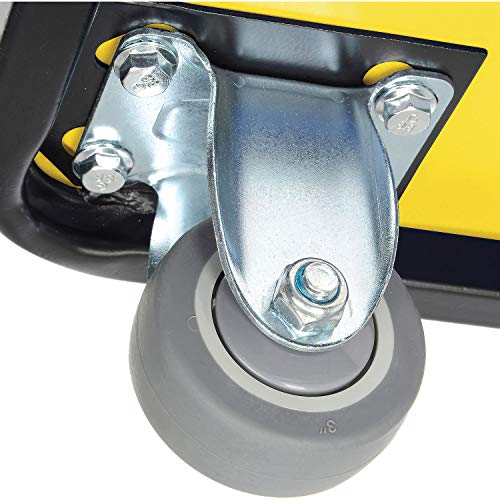 Global Industrial 16 Bushel Plastic Bulk Box Truck, Steel Chassis Base, Yellow, 42-3/5"L x 30" W x 35-3/5"H