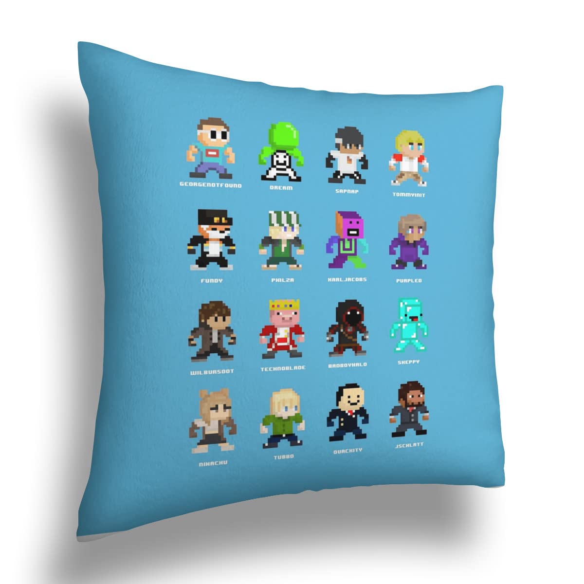 Dream SMP (Named) Velvet Throw Pillow Covers Sofa Pillowcase Car Square Throw Pillowcases Home Decoration Game 18in*18in