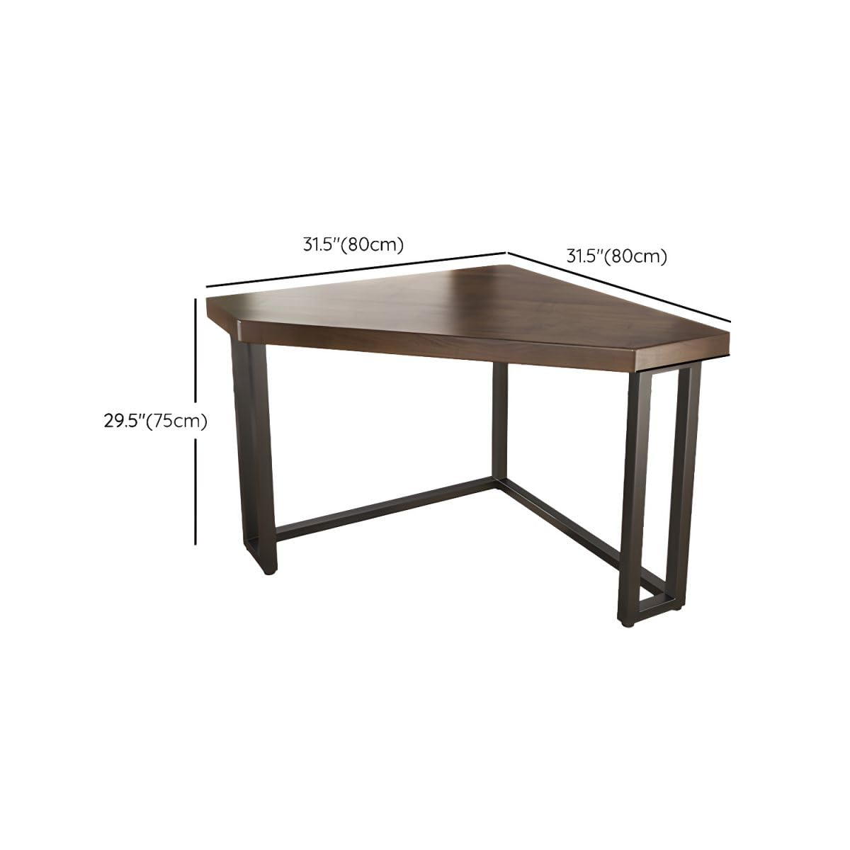 RUNNUP Modern Solid Wood Corner Desk Space Saving Small Desk Simple Computer Desk for Living Room, Bedroom, or Home Office, 31.5" L x 31.5" W x 29.5" H Triangle Without Chairs