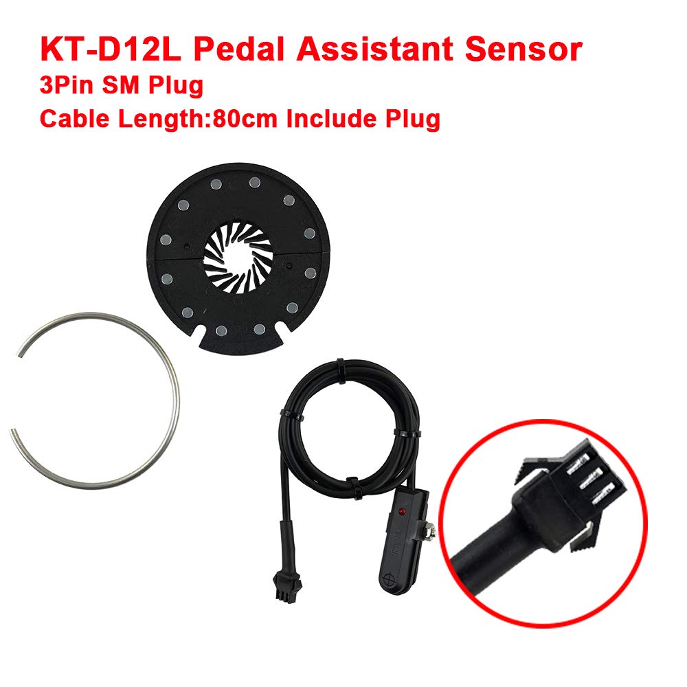 Ebike KT D12L PAS Pedal Assistant Sensor Electric Bicycle Waterproof Connector 12 Magnets Easy to Install, Detachable for Kunteng Conversion Kit Parts