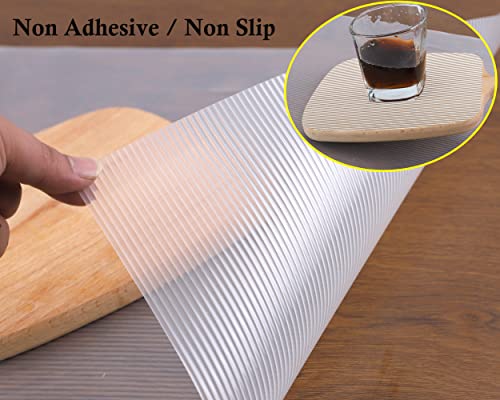 Shelf Liners for Kitchen Cabinets 10 Inch Wide X 20 Ft Non Adhesive Cabinet Drawer Liners Non Slip Clear Waterproof Shelves Liners for Refrigerator Closet Cupboard Pantry Mat Kitchen Bathroom