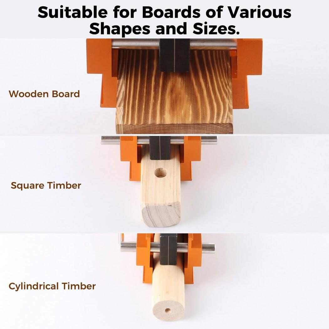 Doweling Jig Kit With 6 Bushings, Self Centering Drilling Guide, Adjustable Width Punching Locator, Straight Holes Woodworking Locator Joint Tool