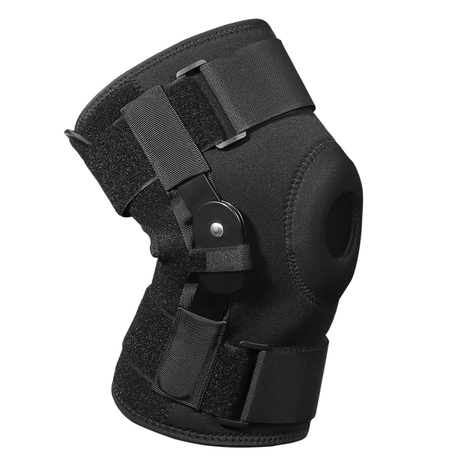Facynos Knee Brace for Meniscus Tear - Plus Size Compression Knee Brace for Men Women With Side Stabilizers, Knee Support for Running, Tendon, Ligament, Athletic Injury. (Size, L)