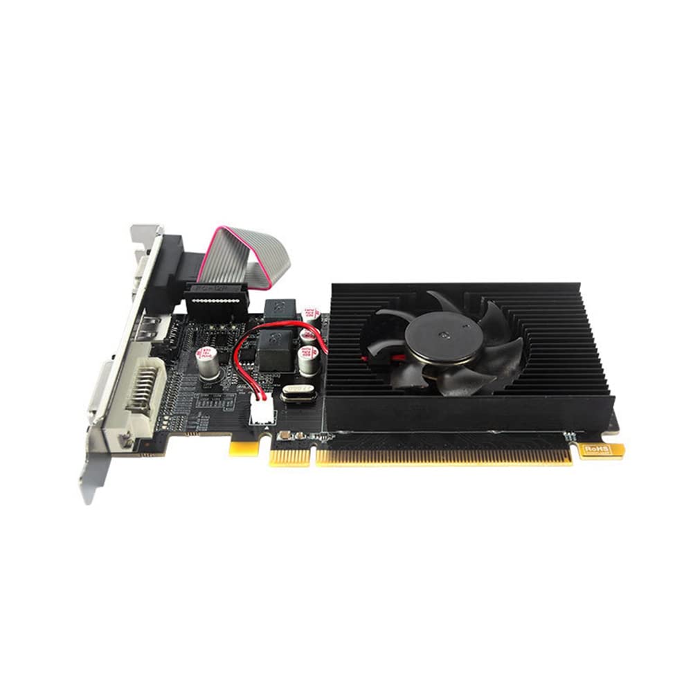 Hopbucan HD7450 Graphics Card 64Bit 2GB GDDR3 PCI-E 2.0 X16 HDMI-Compatible VGA DVI-I Video Card for AMD Radeon HD 7450 2G 64 Bit