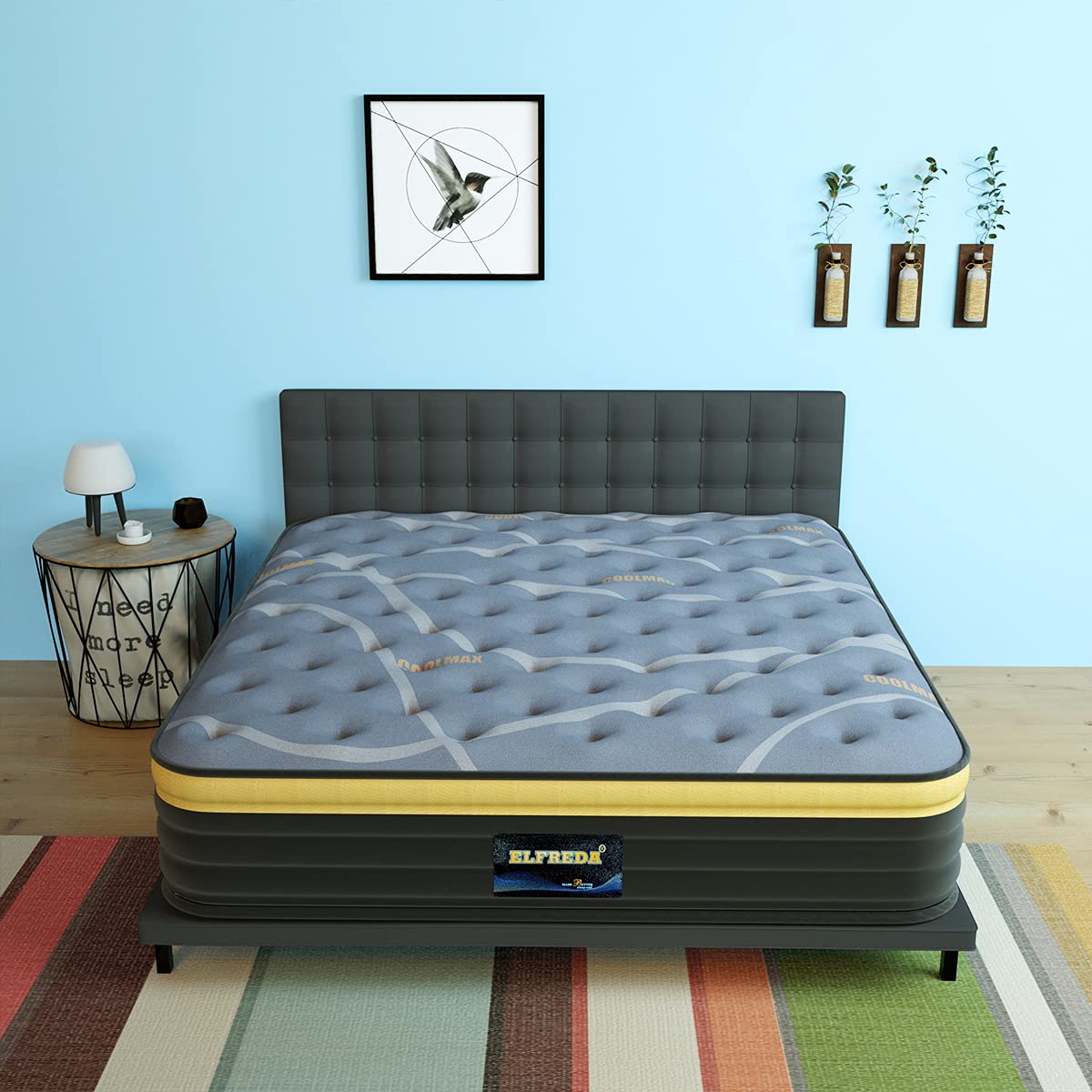 Elfreda King Mattress, 12 inch Pillow Top Hybrid Mattress, Memory Foam and Pocket Spring Medium Firm Mattress, Supportive & Pressure Relief King Size Mattress, Bed in a Bag