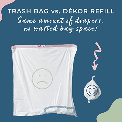 Diaper Dekor Plus Diaper Pail Biodegradable Refills | 2 Count | Most Economical Refill System | Quick & Easy to Replace | No Preset Bag Size – Use Only What You Need | Exclusive End-of-Liner Marking