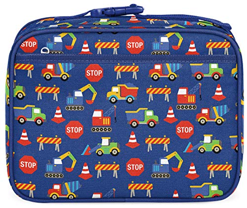 Simple Modern Kids Lunch Box for Toddler | Reusable Insulated Bag for Boys | Meal Containers for School with Exterior and Interior Pockets | Hadley Collection | Under Construction