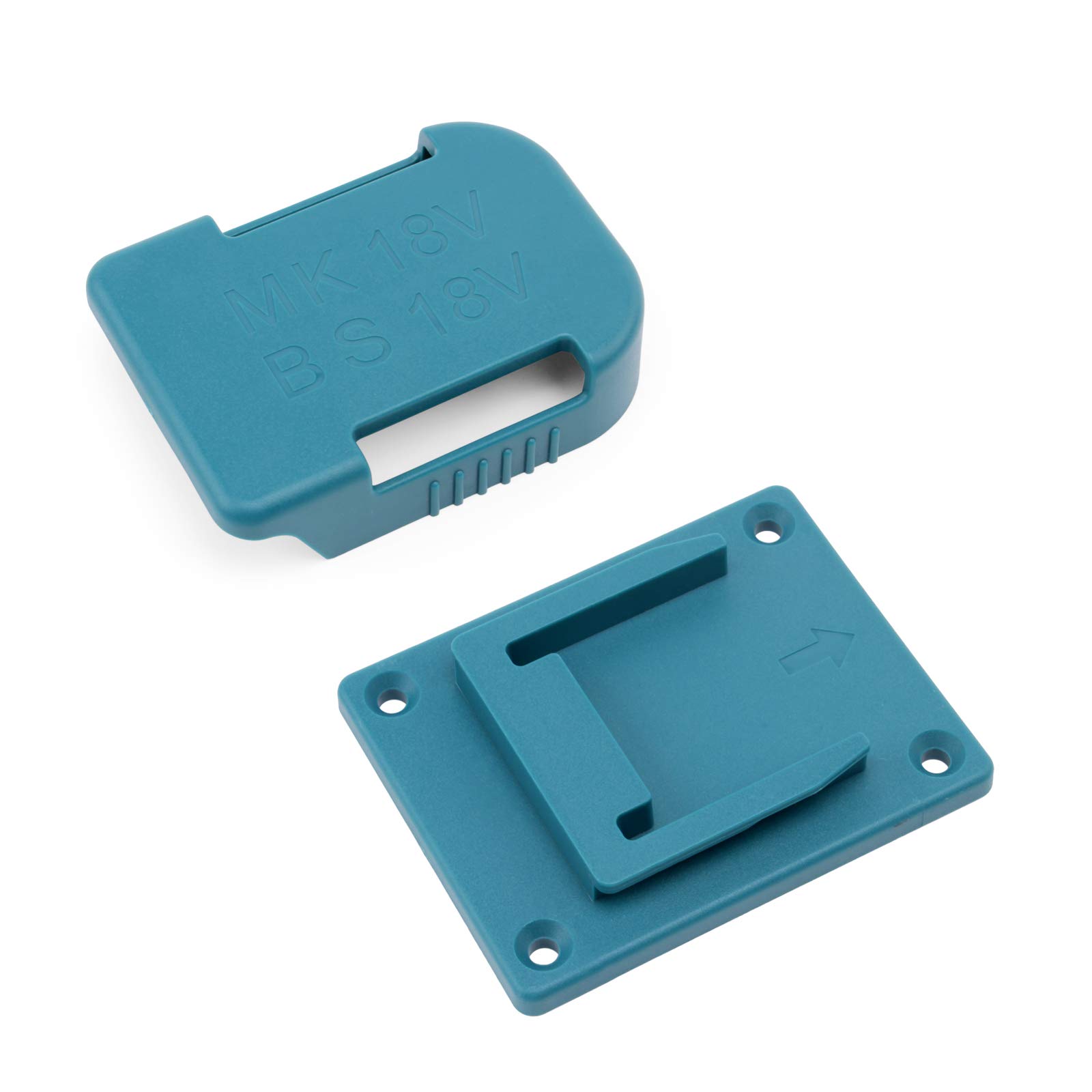 Ecarke 10 pcs ABS Battery Mounts for Makida&Bosch 14.4/18V Battery and Machine Storage Holder Shelf Rack Stand Slots Battery(Blue)