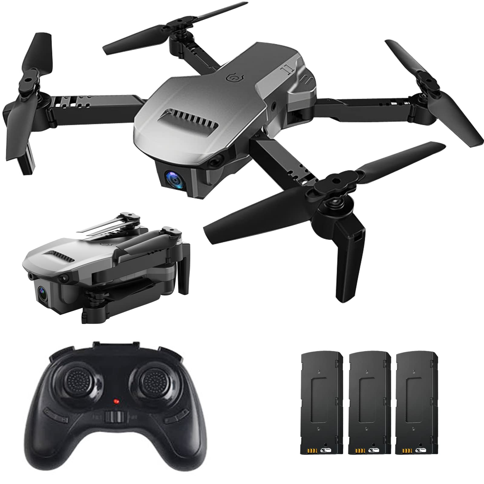 Drone with Camera for Adults 4k FPV 120° wide-Angle WiFi RC Quadcopter Long flight time (3 Batteries) Helicopters Flips RTF