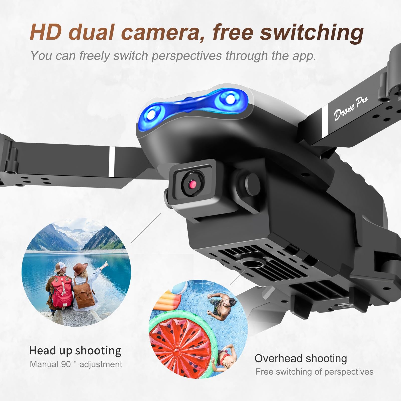 Drone With Camera For Adults, Drone With 4k Hd Fpv Camera Remote Control Toys Gifts For Boys Girls Rc Helicopters With Headless Mode For Christmas Gift.