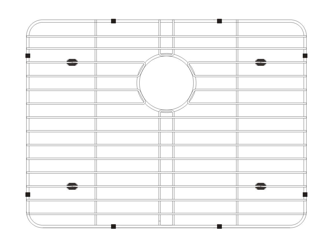 KABCO 20.6" x 15.5" Polished Chrome Stainless Steel Bottom Sink Grid with Protective Feet, Corner Radius, Rust or Corrosion Resistent Sink Protector for Indoor or Outdoor Kitchen Sinks