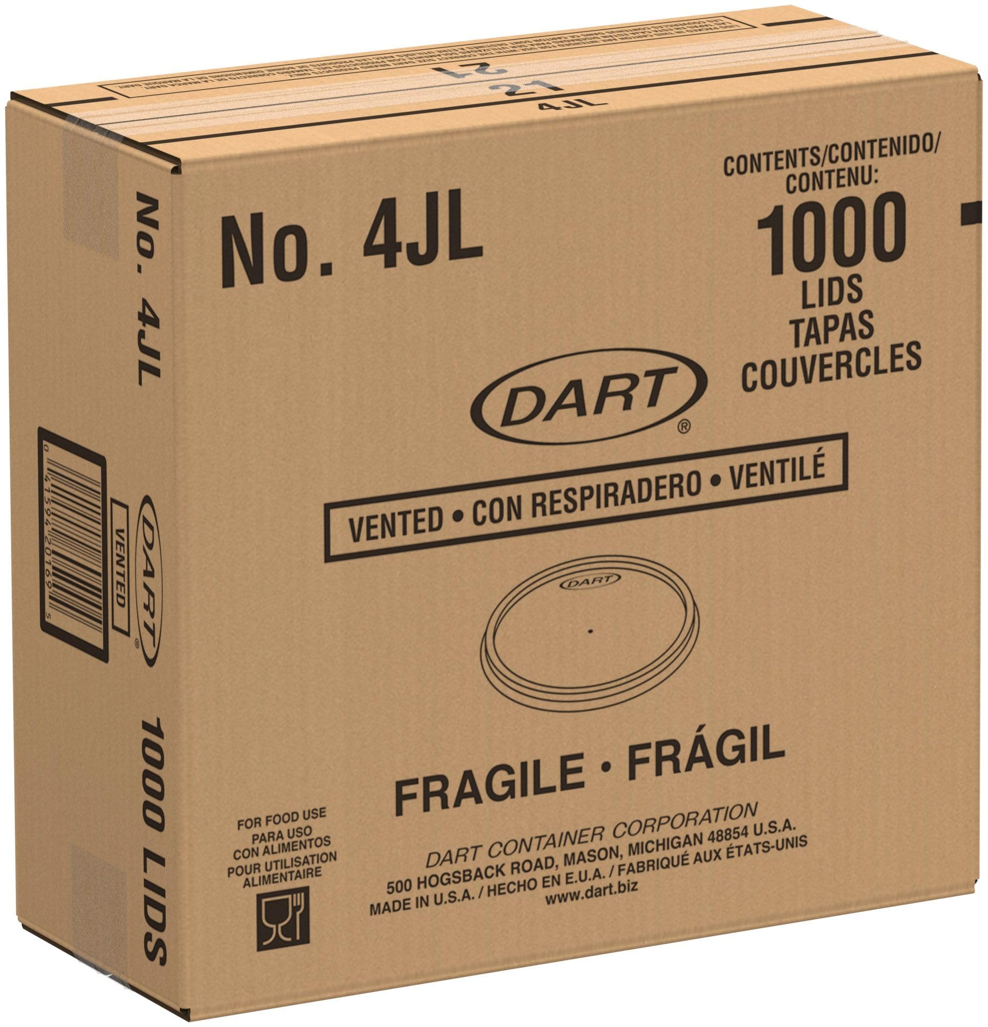 DART 4JL Translucent Vented Lid, 4 Oz, 1000 Count (Pack of 1)