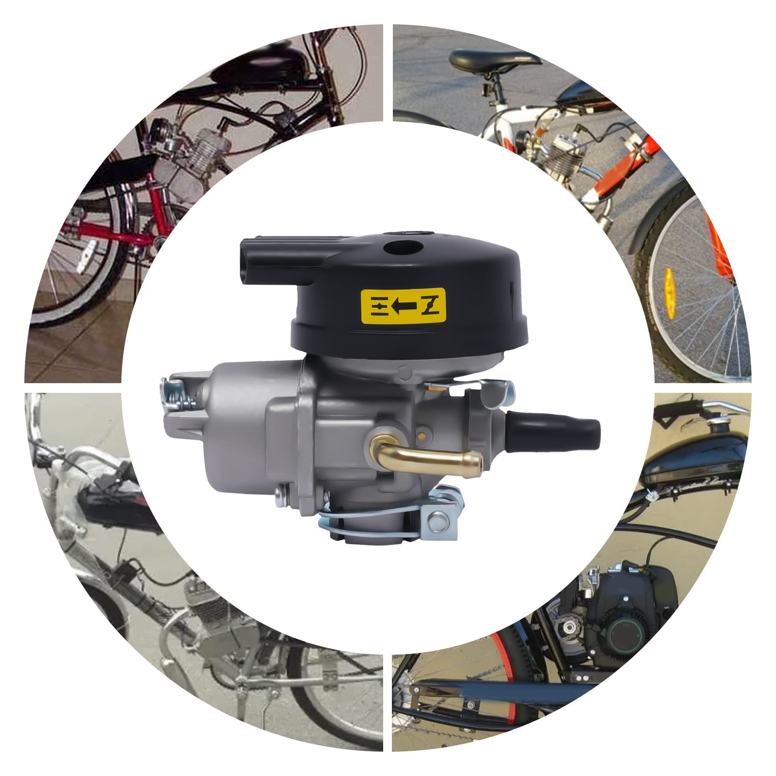 DYRABREST Bicycle Engine Kit, 80cc 2-Stroke Engine Motor Kit with LCD Bike Wired Computer, Bicycle Motor Engine Kit for 26" Bike, Mountain Bikes, Road Bikes