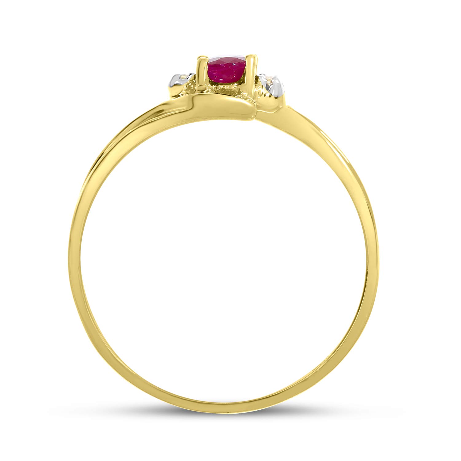 Direct-Jewelry 10k Yellow Gold Oval Ruby And Diamond Ring (Size 7)