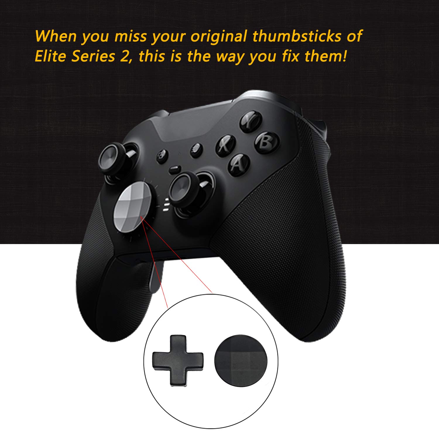 Elite Controller Replacement Parts, Xbox One Elite Series 2 Accessories, Elite Series 2 Kit, Metal 4 Paddles and 2 D-Pads for Xbox Gaming Accessories (Black)…