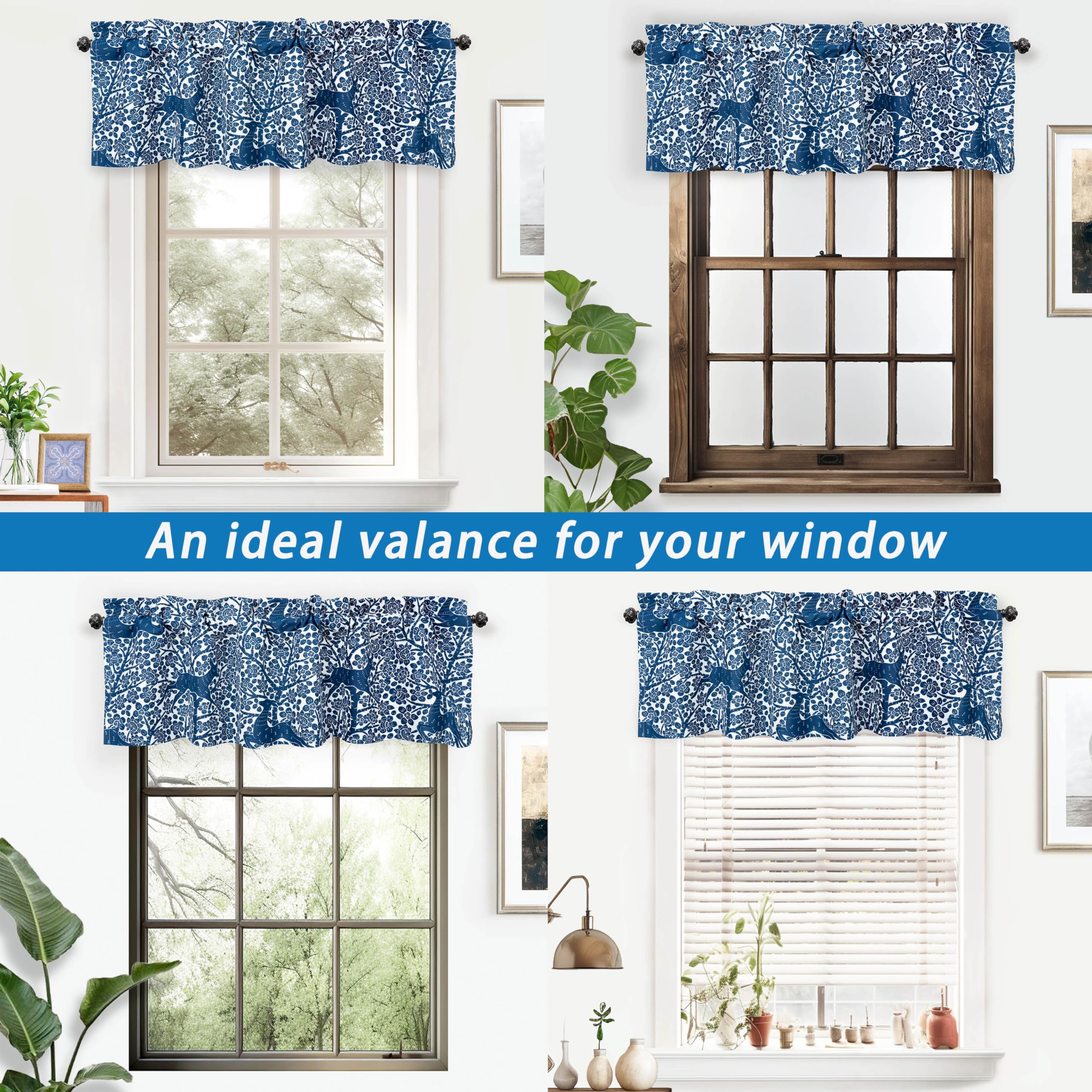 DriftAway Forest Jungle Curtains for Bedroom 84 Inch Room Darkening Blackout Lined Thermal Window Drapes Deer Fawn Flower Pattern Grommet 2 Panels