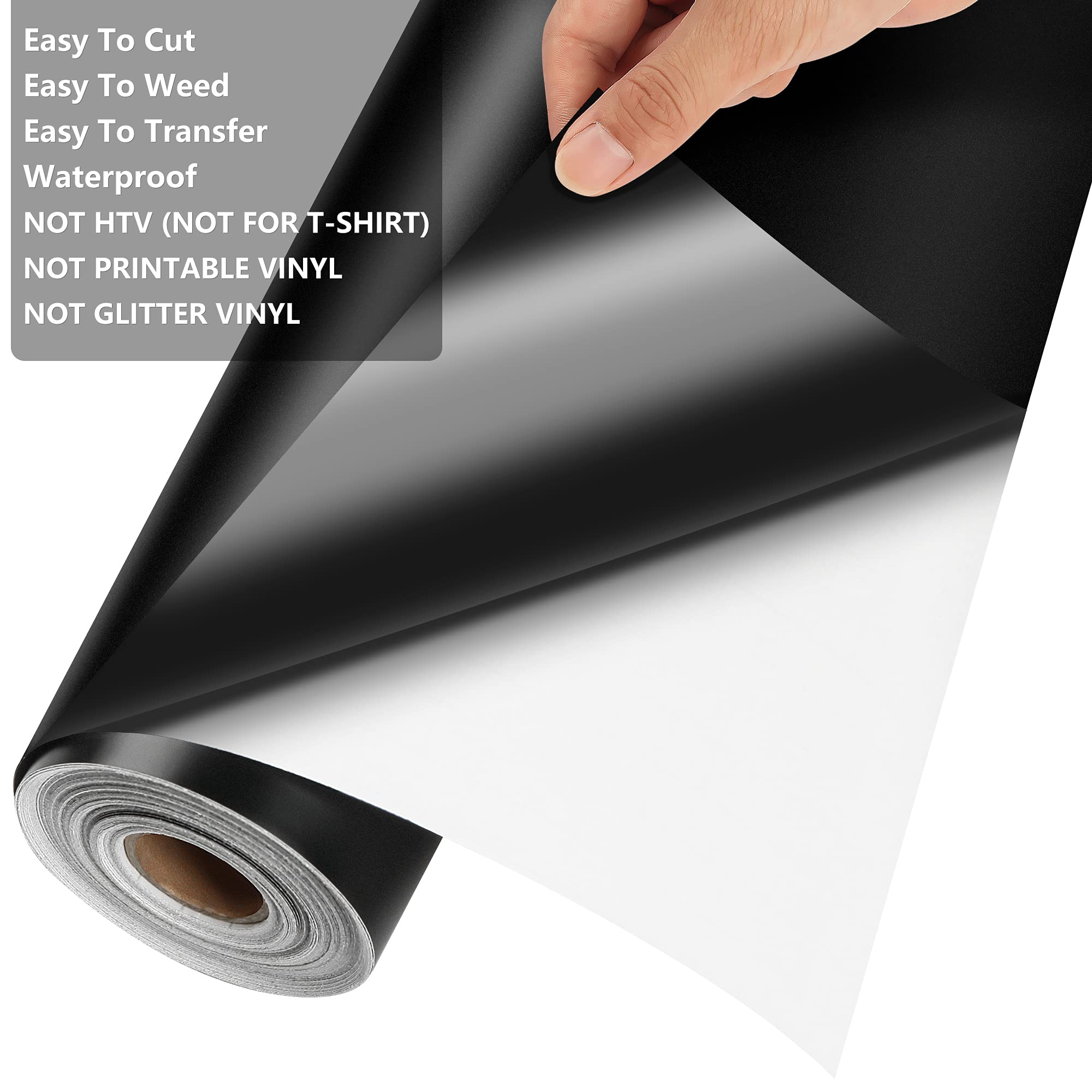 Matte Black Permanent Vinyl for Cricut, Lya Vinyl Matte Black 12" x 50Ft Permanent Adhesive Vinyl Roll for CRI-Cut, Silhouette Cameo, Vinyl Roll for Craft Cutter
