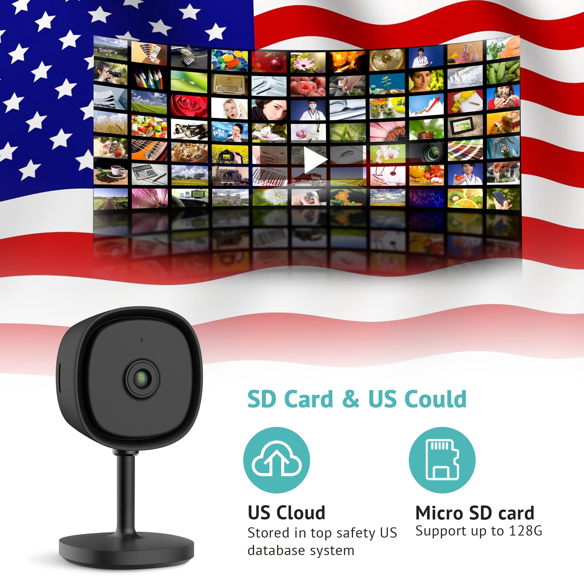 LaView 2K Indoor Security Camera Wired and 1080P Outdoor Camera Wireless with Clear Night Vision,24/7 Live Video,Motion Detection,2 Way Audio,US Cloud/SD Card Storage,Compatible with Alexa
