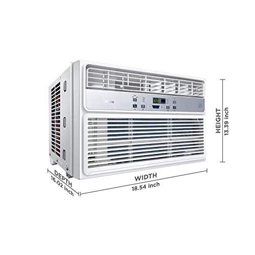 MIDEA EasyCool Window Air Conditioner - Cooling, Dehumidifier, Fan with remote control - 6,000 BTU, Rooms up to 250 Sq. Ft. (MAW06R1BWT Model) (Renewed)