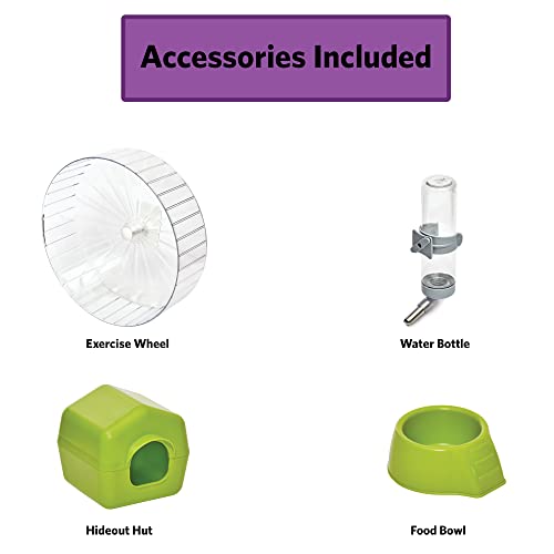 MidWest Homes for Pets Hamster Nation Hamster Home, Jumbo Hamster Cage Measures 38.2L x 22.6W x 15.4H inches and Provides for 676 Sq. inches of Unbroken floorspace, Includes All Accessories