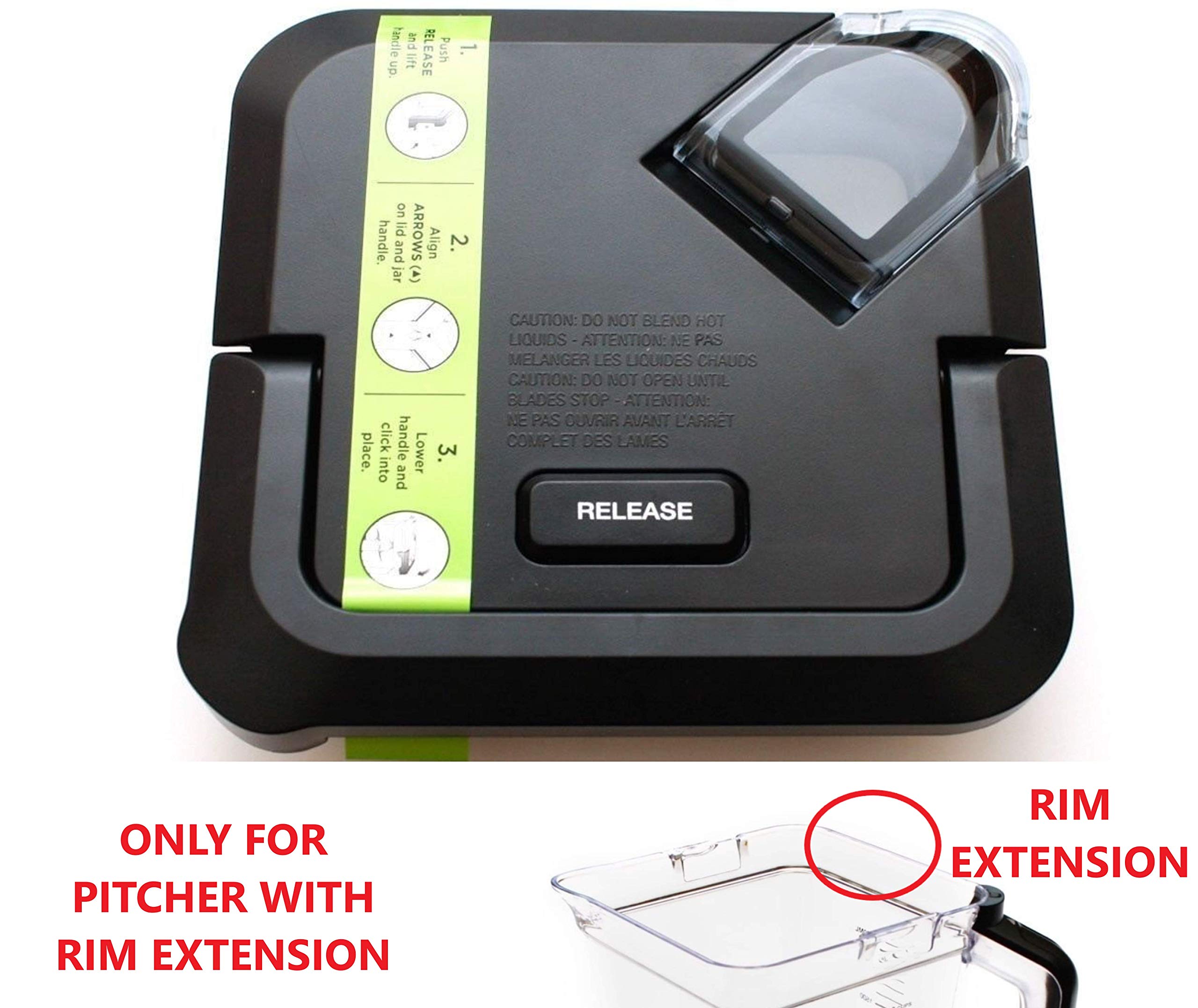 Enbizio Genuine Ninja BL770 replacement parts / Lid with handle extension . Will ONLY WORK WITH PITCHER WITH EXTENDED RIM