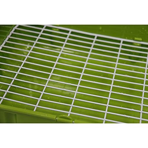 RUBYHOME Rabbit Litter Box Toilet, Plastic Square Cage Box Potty Trainer Corner Litter Bedding Box Pet Pan for Small Animals, Rabbits, Guinea Pigs, Chinchilla, Ferret, Galesaur, 11.4 Inches (Green)