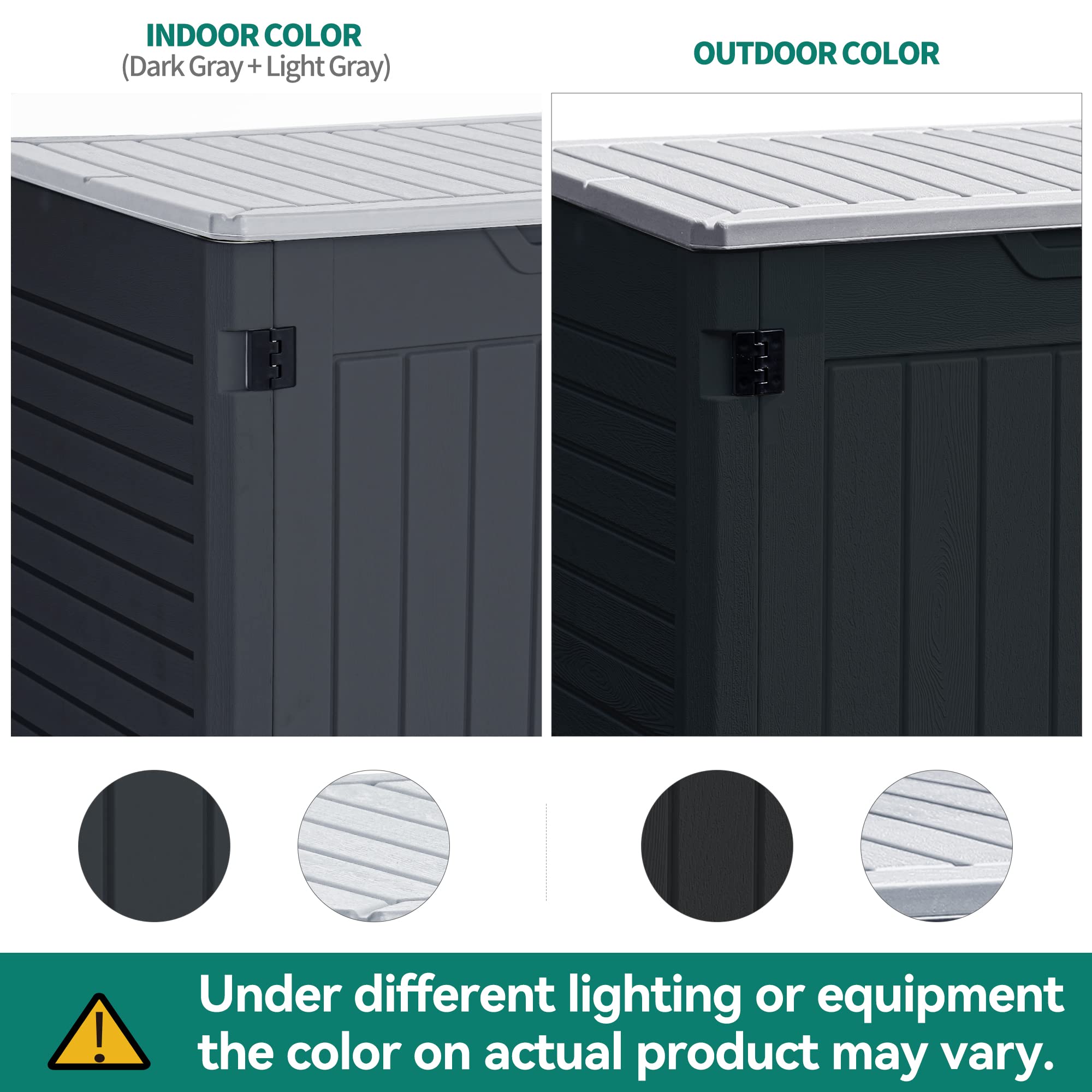 YITAHOME Outdoor Resin Storage Sheds, 39 in Height Lockable Waterproof Horizontal Shed w/o Shelf,Easy to Assemble Shed Storage for Garden Tools, Dark Gray