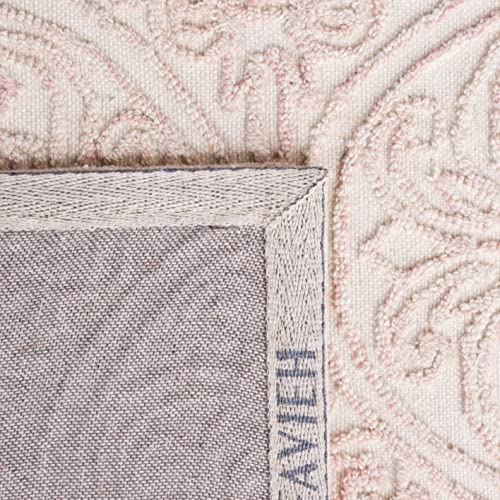 MARTHA STEWART Safavieh Collection by SAFAVIEH 4' x 6' Ivory/Pink MSR3511U Handmade Contemporary Wool Area Rug