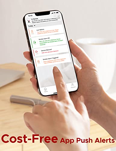 X-Sense Smart Smoke Detector Fire Alarm with Replaceable Battery, Wi-Fi Smoke Detector, App Notifications with Optional 24/7 Professional Monitoring Service, XS01-WX, 1-Pack