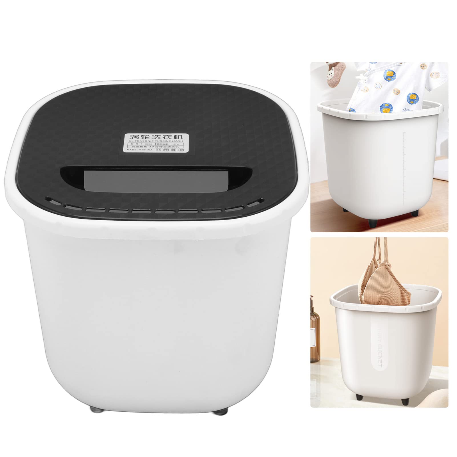 DAUZ Portable Washing Machine, ABS 27W 6L Large Capacity Mini Turbo Washing Machine for Apartments (Pink)