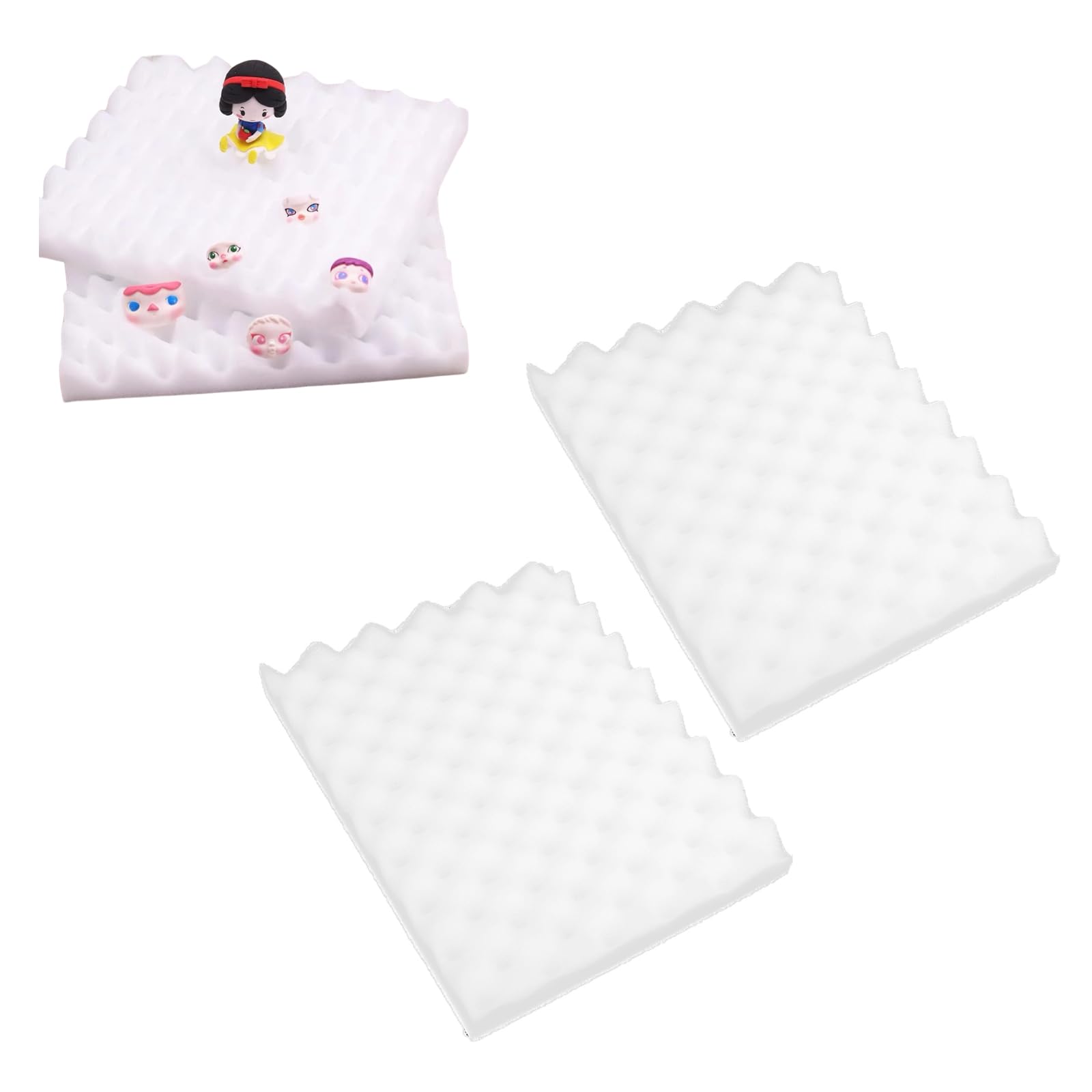 Fondant Shaping Sponge Pad,2 Pcs Fondant Sugar Flower Drying Wave Sponge Mat DIY Waved Gum Paste Modeling Tray for Kitchen Baking Bakeware Sugarcraft
