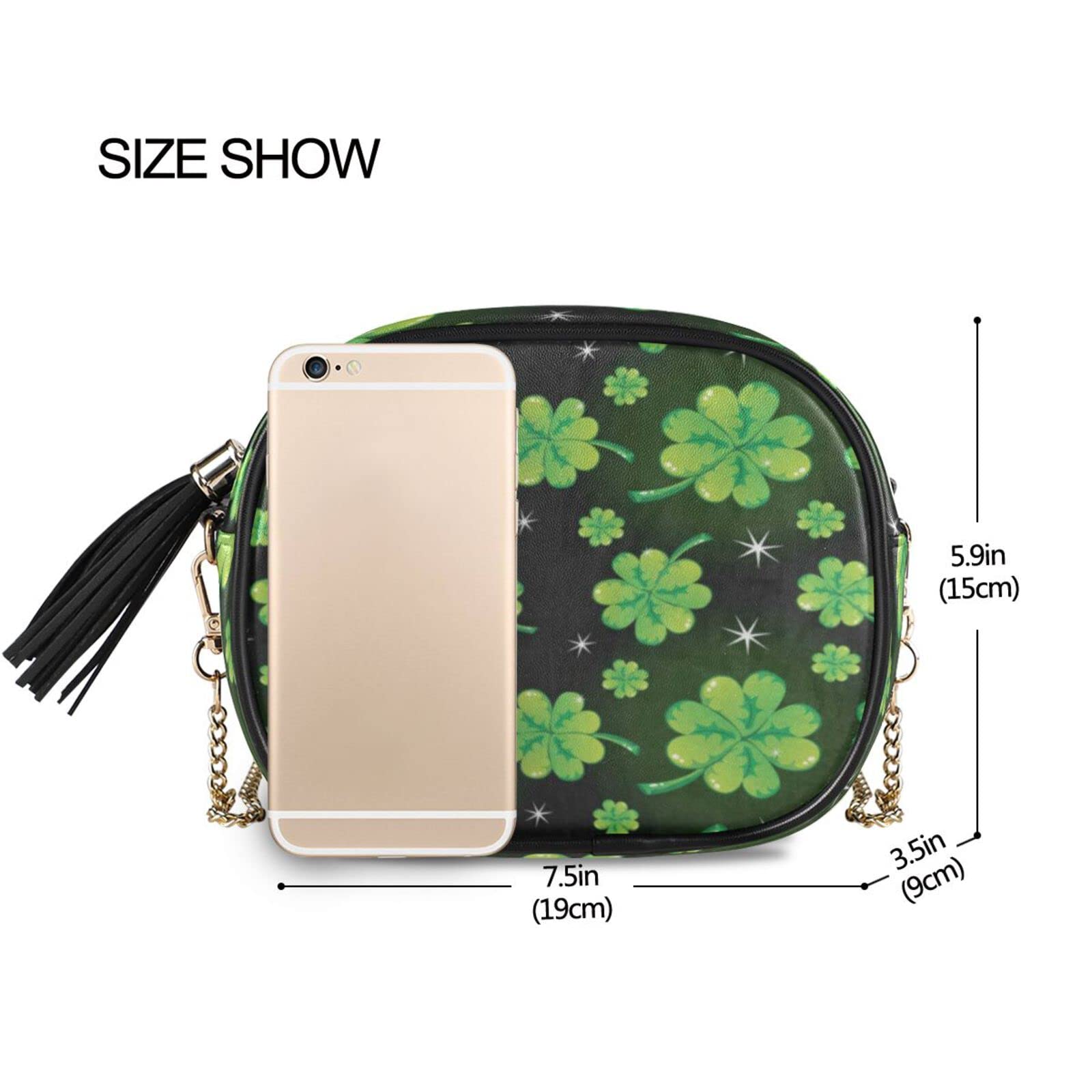 Fvbeaya Blooming Grass Green Women's Small Crossbody Shoulder Bag Soft Leather Tassel Key Ring With Multipurpose Pockets For Work Travel