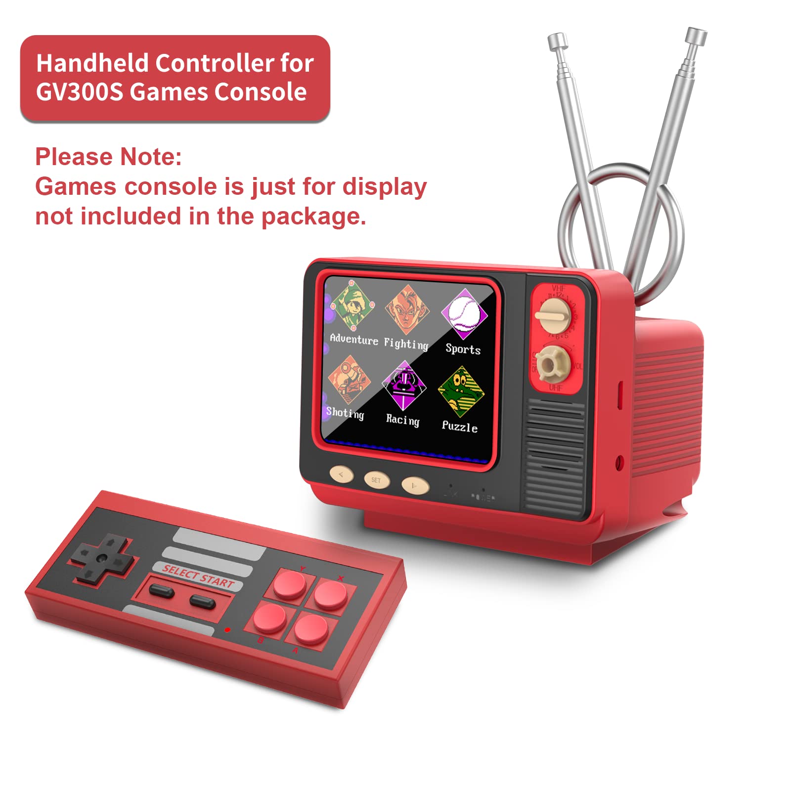 Handheld Gamepad Games Controller for GV300S Games Console (Red)