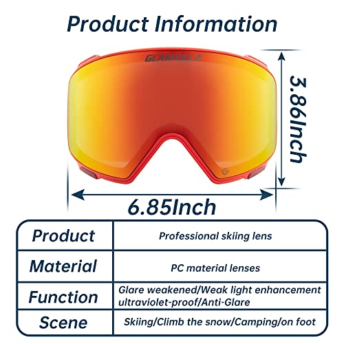 GLAMVILLA Ski Goggles plus Interchangeable Lenses